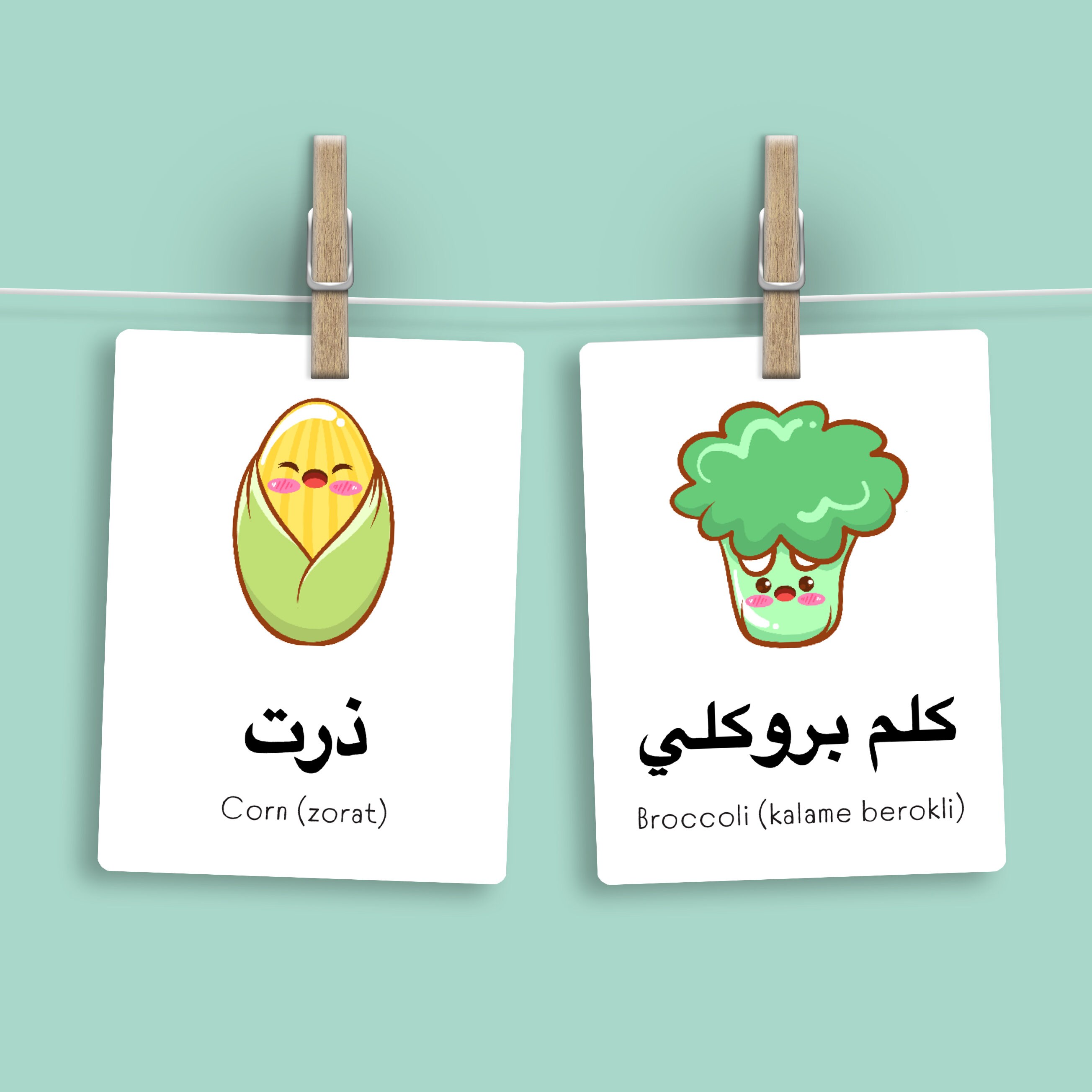 Persian / Farsi Fruits and Vegetables Themed Cards 18 Full - Etsy