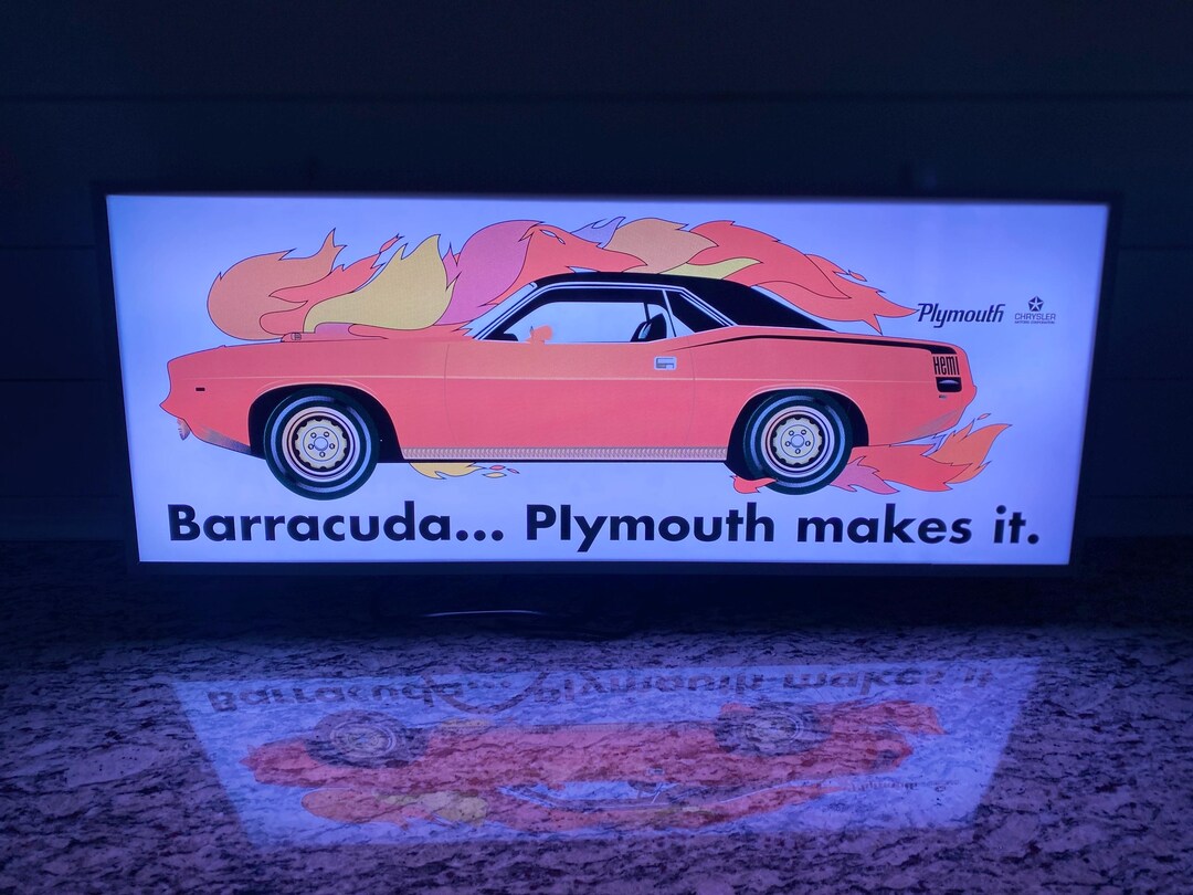 Plymouth Barracuda LED Wall Sign – Officially Licensed 30×11 Backlit ...