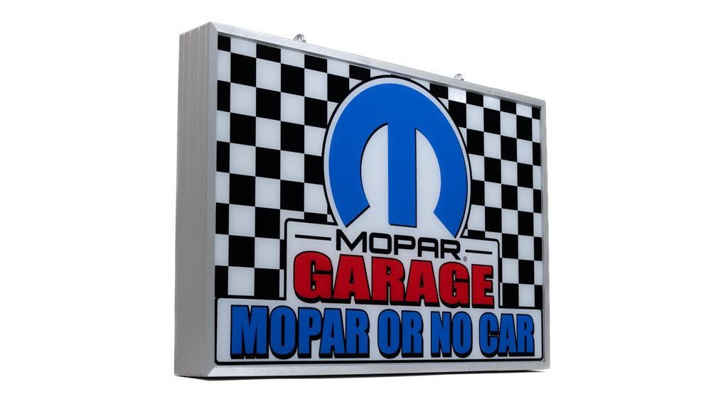 Mopar Garage Mopar or No Car 24 Inch Backlit LED Lighted Sign Mopar ...