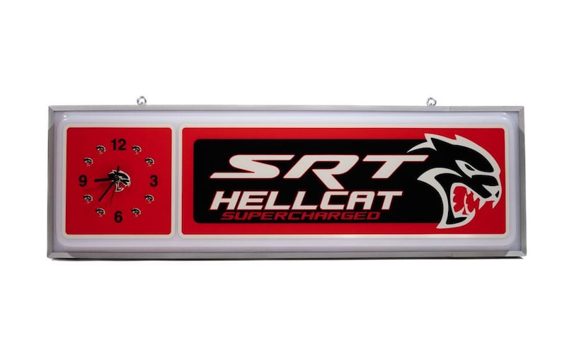 Dodge Hellcat Backlit Electric Clock Sign Officially Licensed Product ...