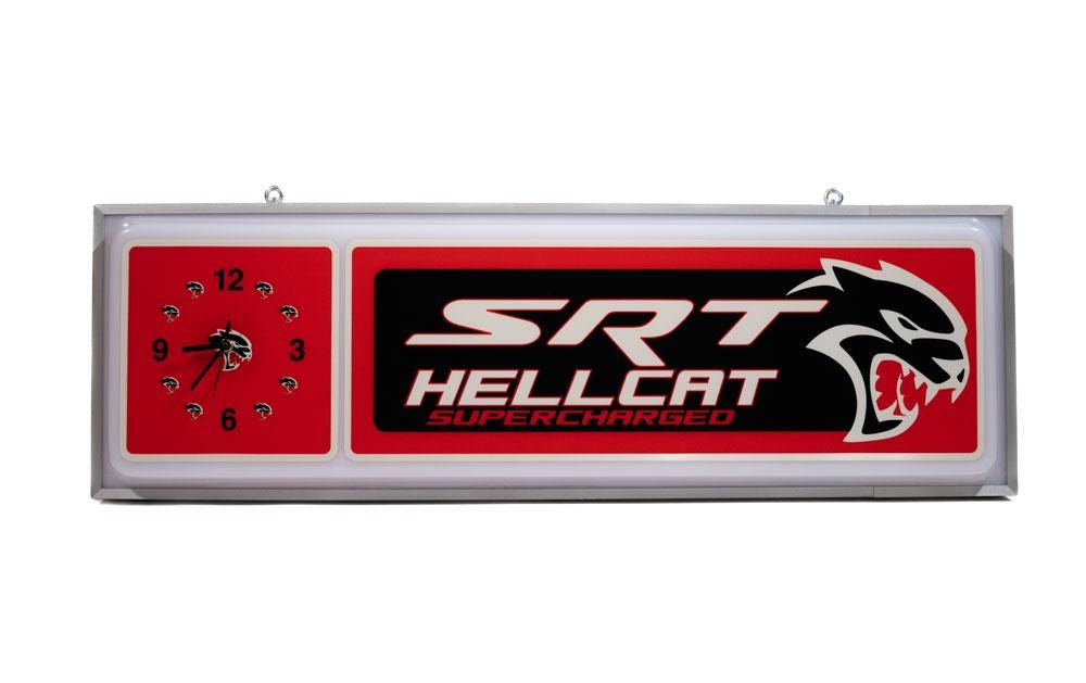 Dodge Hellcat Backlit Electric Clock Sign Officially Licensed Product ...