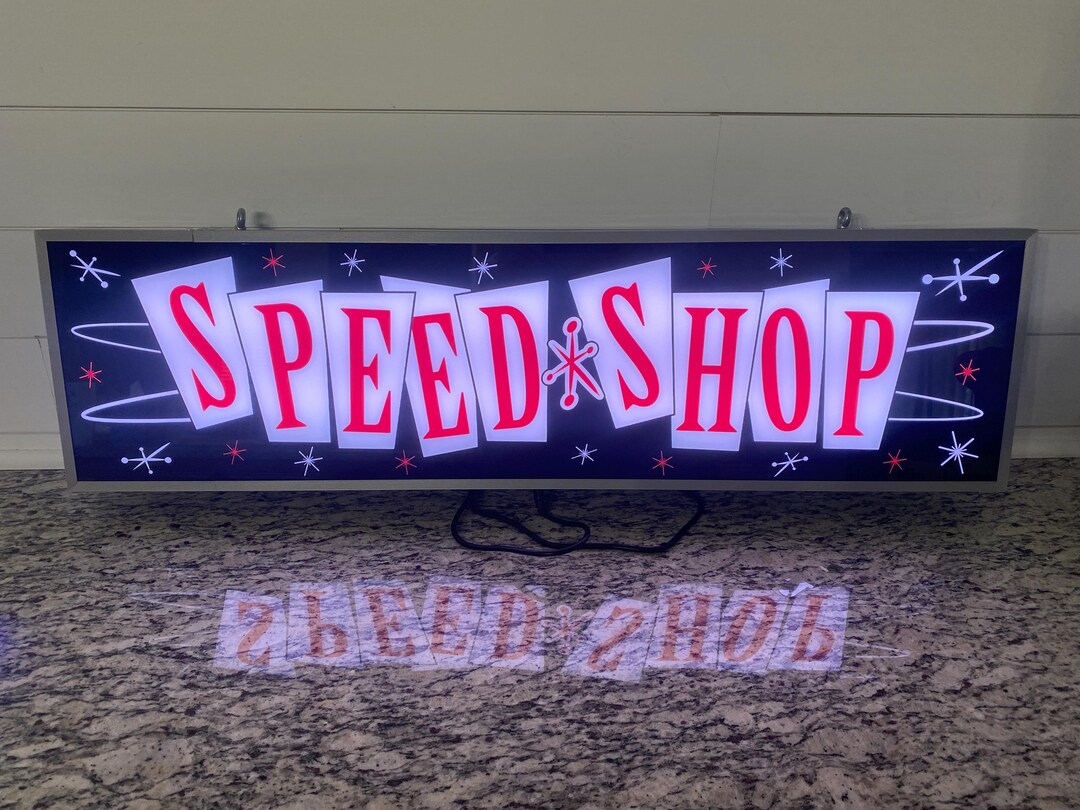 Lighted Speed Shop Sign Garage Sign for Mancave Men’s Christmas Gift - Etsy