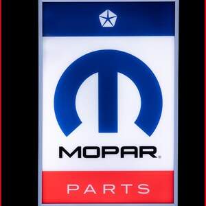 Mopar Parts Vertical 24 Inch Backlit LED Lighted Sign Mopar Performance ...