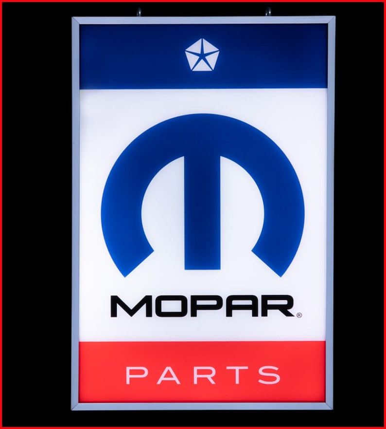 Mopar Parts Vertical 24 Inch Backlit LED Lighted Sign Mopar Performance ...