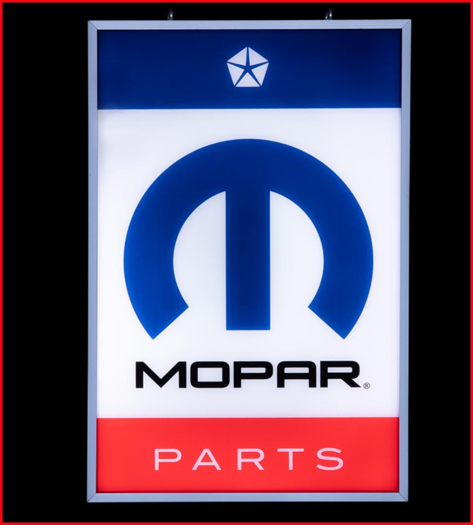 Mopar Parts Vertical 24 Inch Backlit LED Lighted Sign Mopar Performance ...