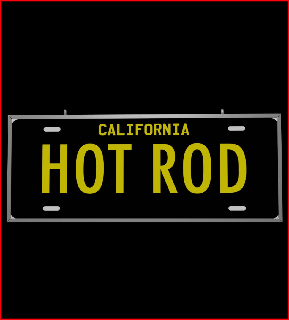 30 Inch Backlit LED Lighted Sign California Hot Rod License Plate ...