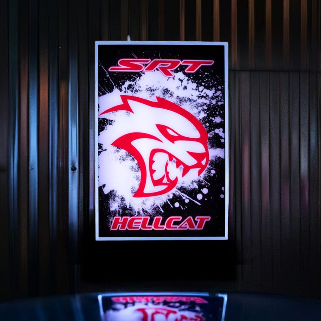Dodge Hellcat Backlit Sign, Dodge Hellcat Charger Sign, Dodge Hellcat ...