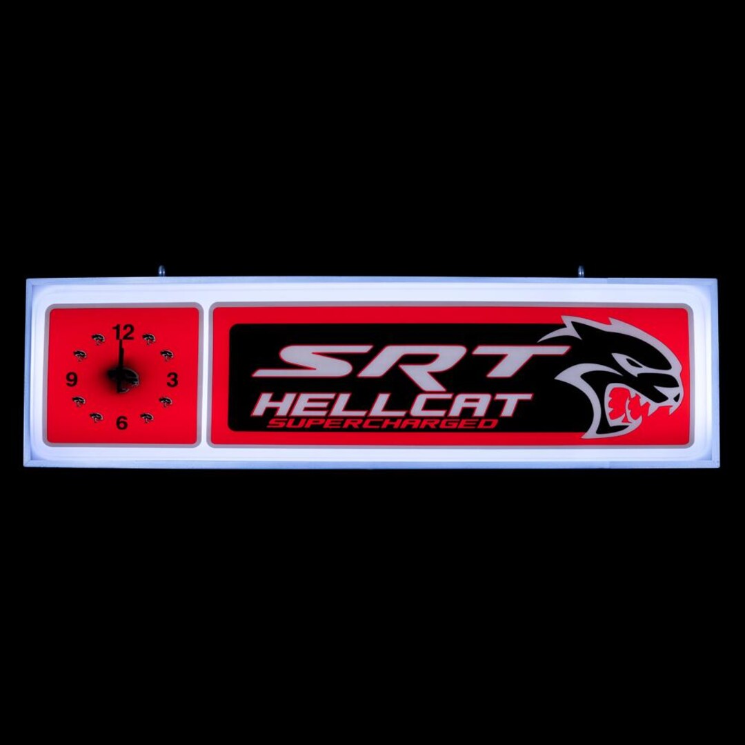 Dodge Hellcat Backlit Electric Clock Sign Officially Licensed Product ...