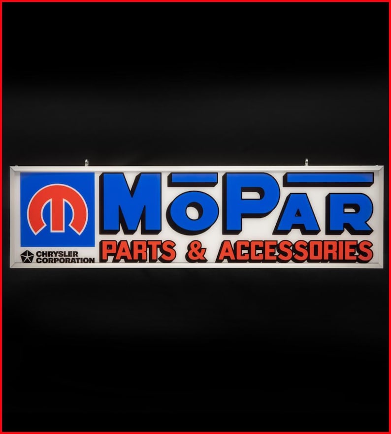 Mopar Parts and Accessories 37 Inch Backlit LED Lighted Sign Mopar ...