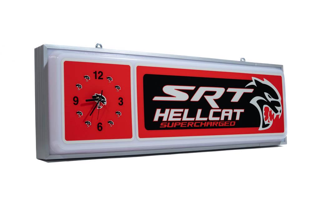 Dodge Hellcat Backlit Electric Clock Sign Officially Licensed Product ...