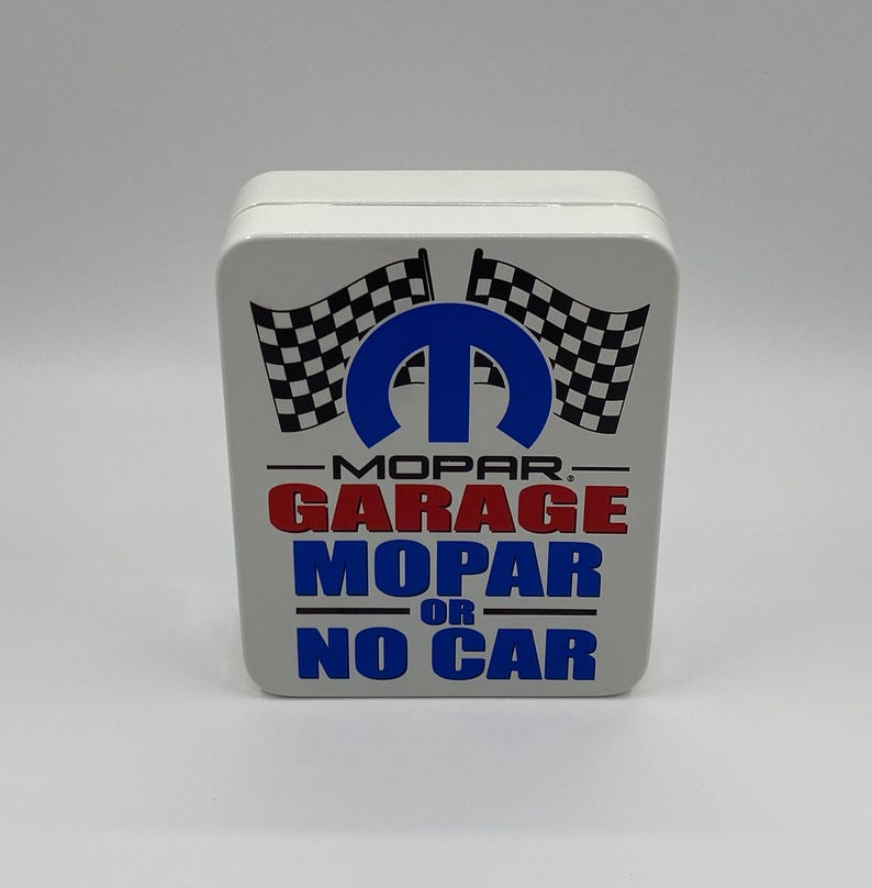 Mopar Garage Racing Flag Locking Key Cabinet Mopar Performance Sign ...