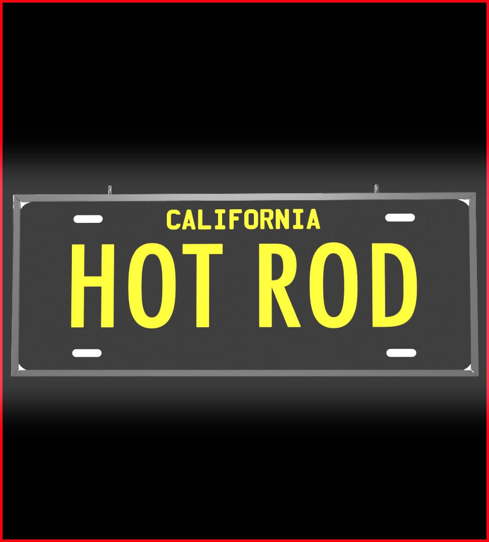 30 Inch Backlit LED Lighted Sign California Hot Rod License Plate ...
