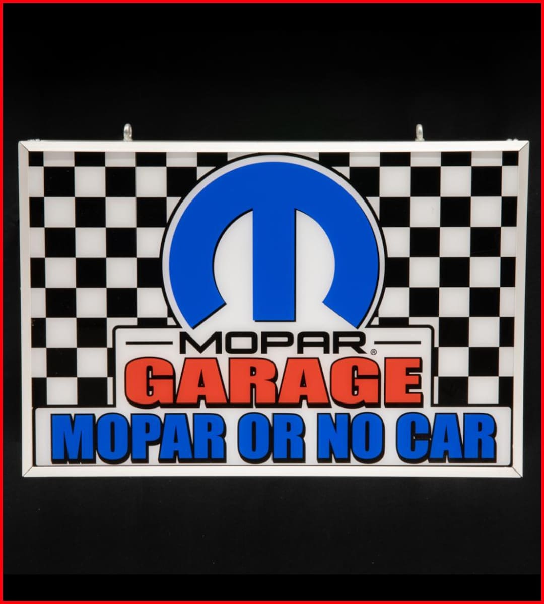 Mopar Garage Mopar or No Car 24 Inch Backlit LED Lighted Sign Mopar ...