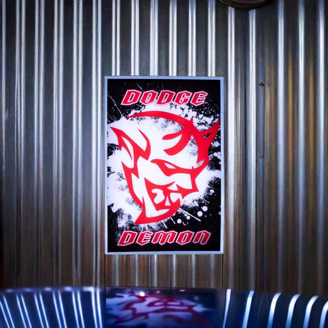 Dodge Demon Sign, Dodge Challenger Lighted Sign, Dodge Demon Backlit ...