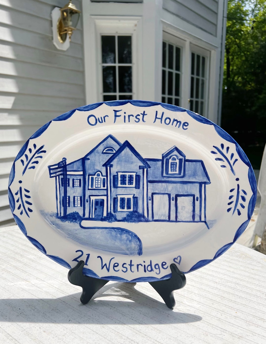 Custom Hand-painted House Platter - Etsy