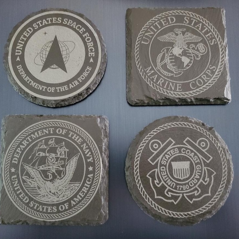 Usmc Coaster Engraved - Etsy