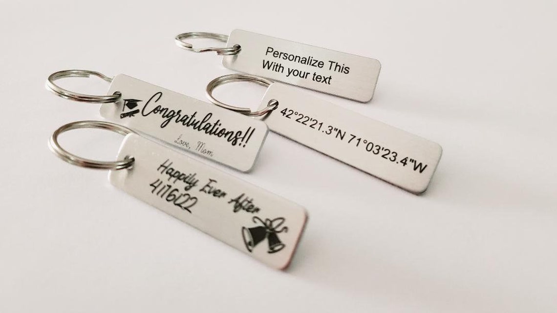 Personalized Laser Engraved Aluminum Key Tags Gift for Him - Etsy