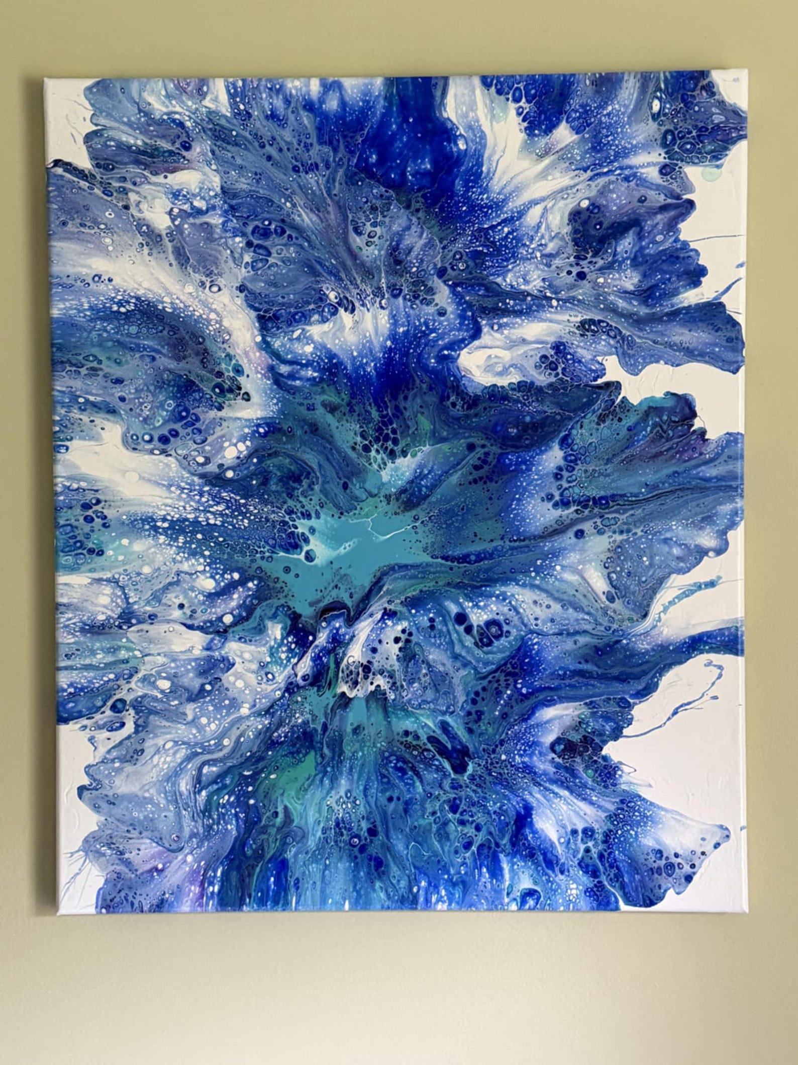 Original Poured Acrylic Painting – Abstract Fluid Art on Canvas 20"x24 ...