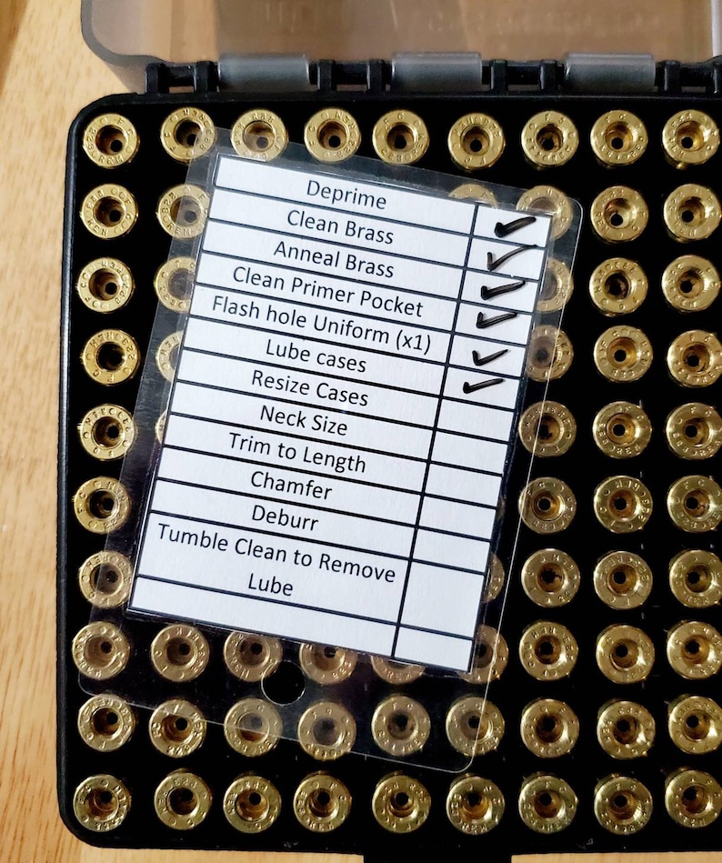 Reloading Case Prep Laminated Checklist: Reloading Tracker - Etsy