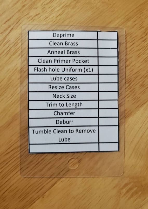 Reloading Case Prep Checklist Laminated Checklist - Etsy Australia