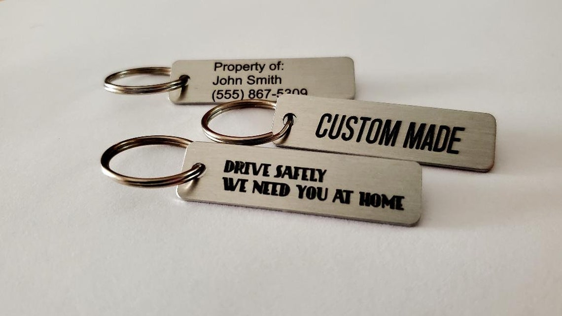Personalized Laser Engraved Aluminum Key Tags Gift for Him - Etsy