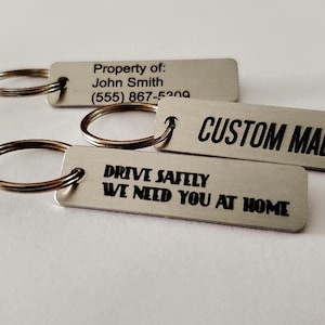 Personalized Laser Engraved Aluminum Key Tags | Gift for Him | Gift for ...