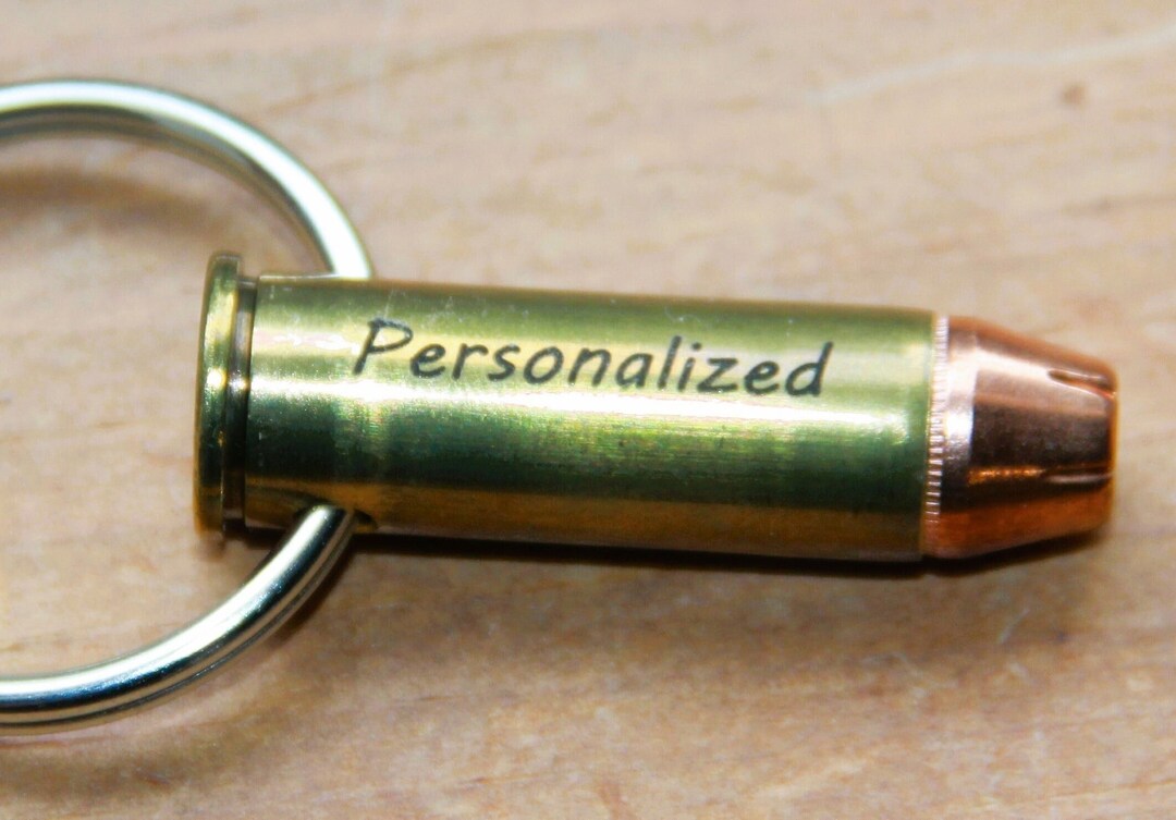 Engraved Pistol Bullet Keychain | Personalized Ammo Keychain | 45ACP ...