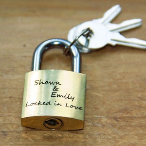 Personalized Padlock, Lover's Lock, Wedding Anniversary Gift, Engraved ...