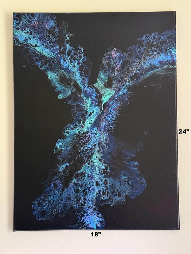 Original Poured Acrylic Painting – Abstract Fluid Art on Canvas 18"x24 ...
