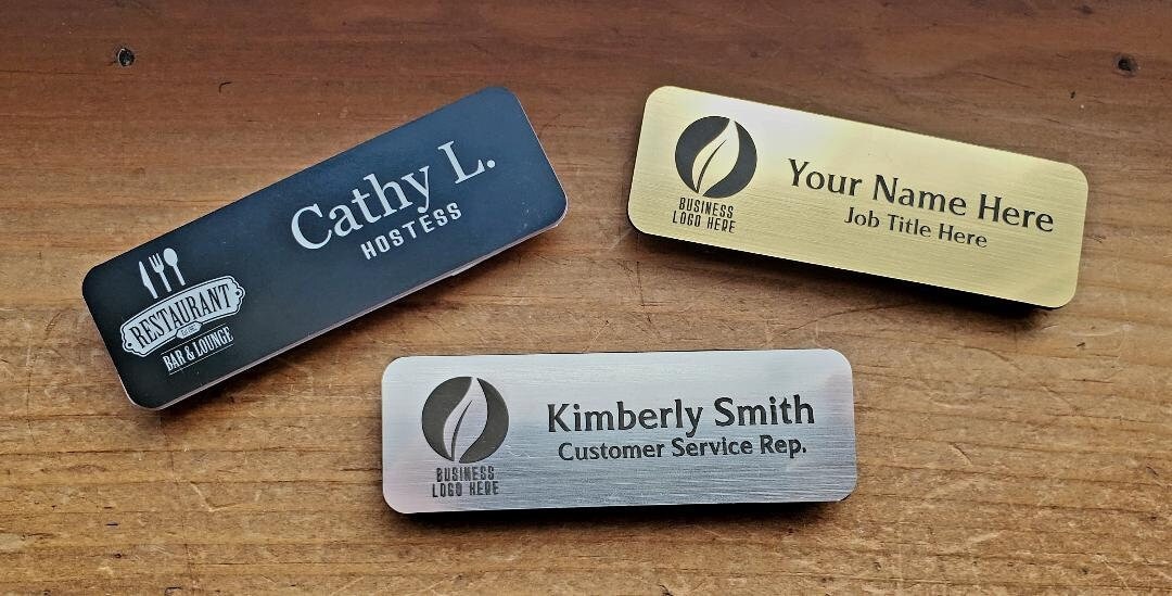 Customized Magnetic Name Tags Personalized Name Tags Silver and Gold ...