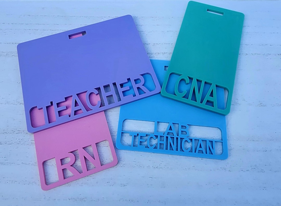 Custom Acrylic Badge Buddy: Personalized ID Badge Backer - Etsy