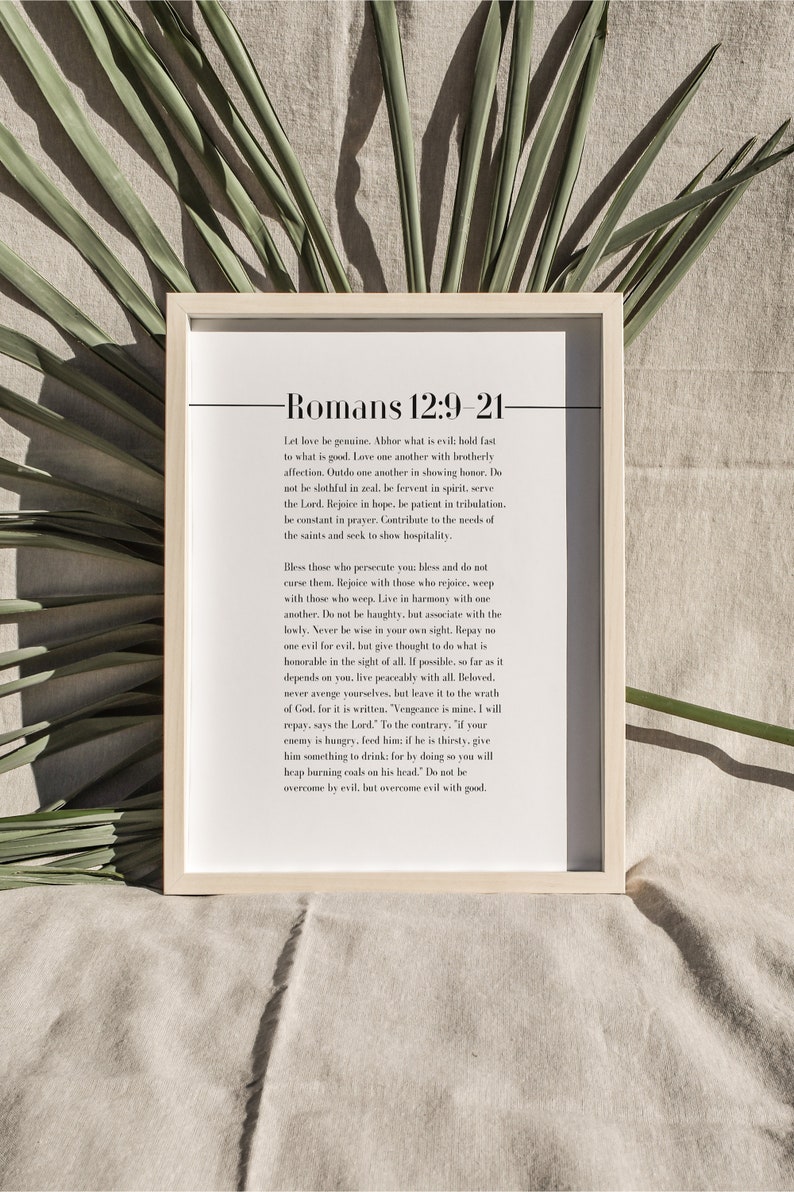 Romans 12:9-21 Christian Wall Art Bible Verse Wall Art - Etsy