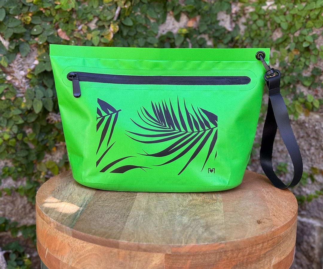 Black Palm Waterproof Pouch With Splash-proof Zipper - Green - Etsy