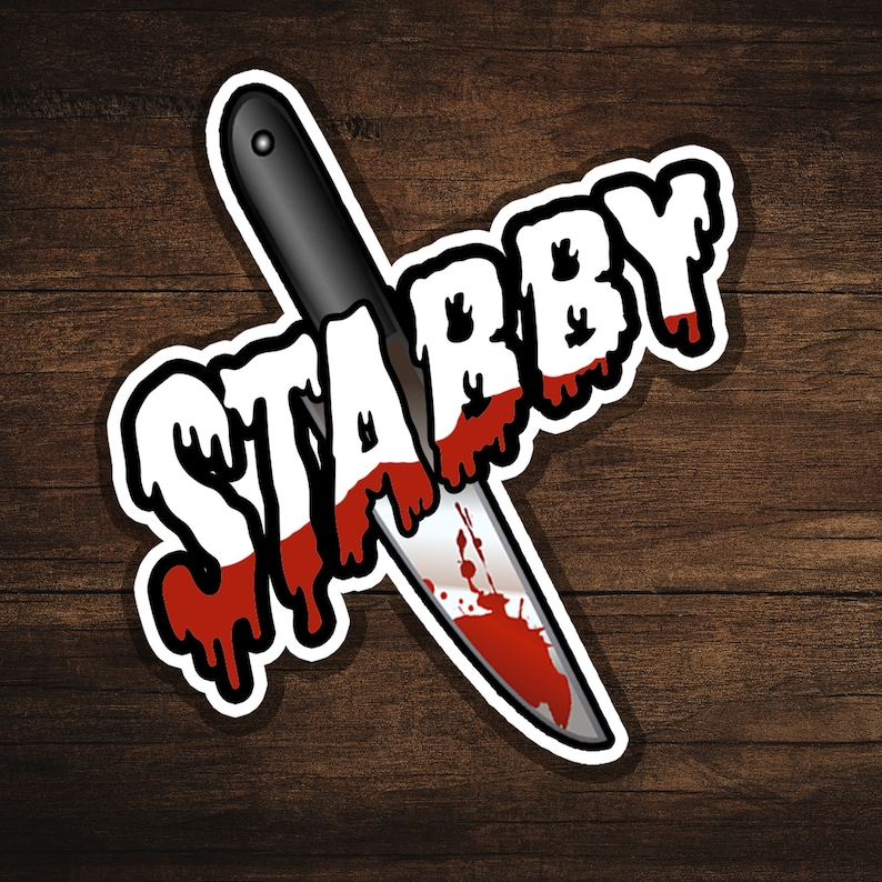 Stabby Vinyl Sticker Outdoor/indoor Decal Horror Sticker - Etsy