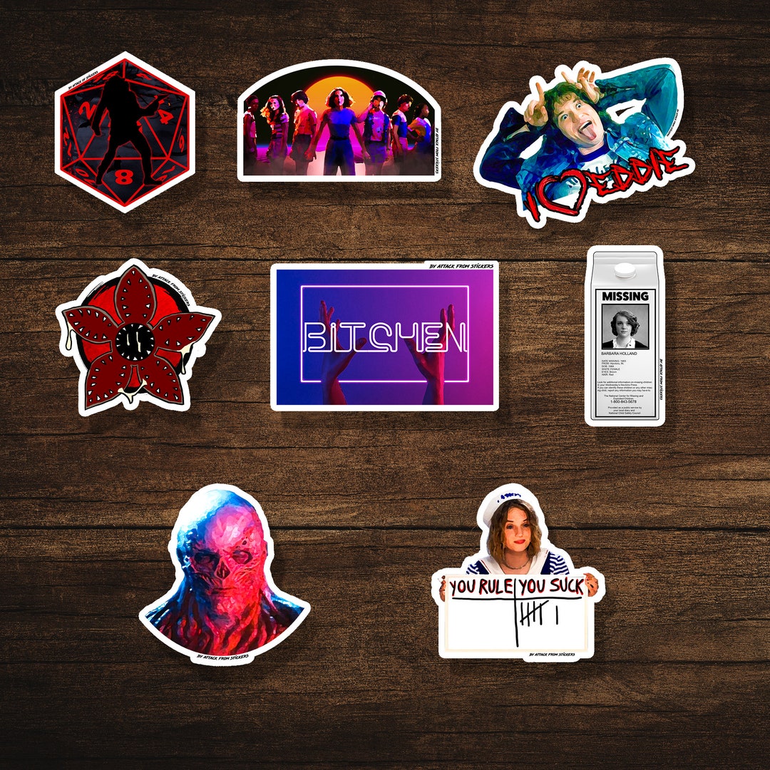 Stranger Things Inspired Vinyl Stickers | Water Bottle, Laptop Decal ...