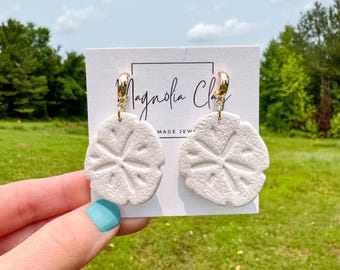 Seashell and Sand Dollar Polymer Clay Earrings - Etsy