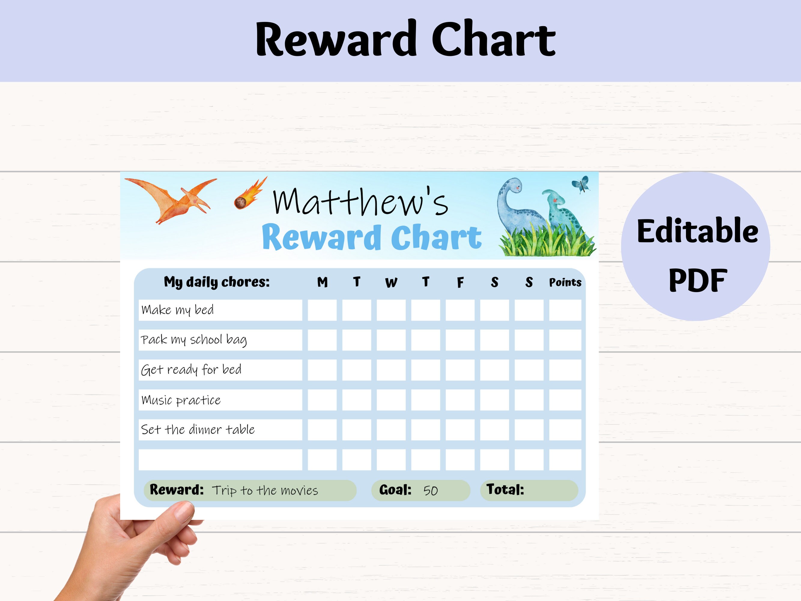Editable Dinosaur Reward Chart, Printable Dinosaur Reward Chart for ...