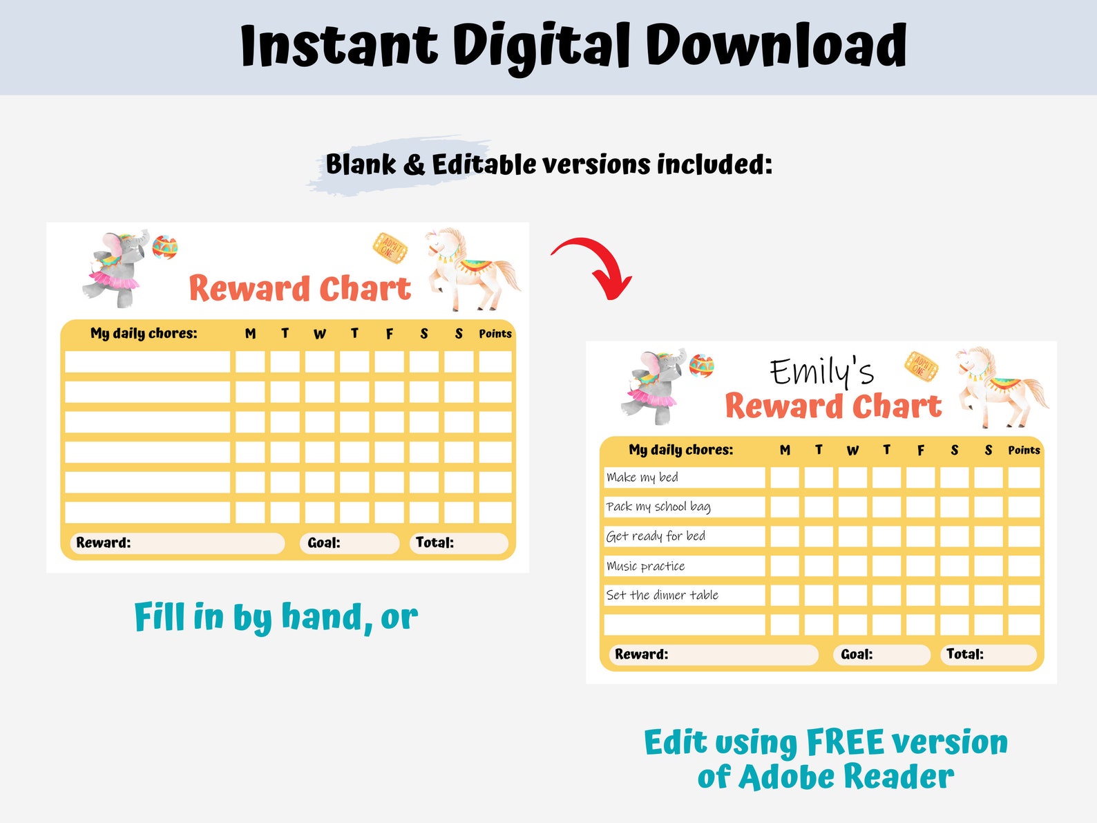Editable Circus Reward Chart, Printable Dinosaur Reward Chart for Kids ...