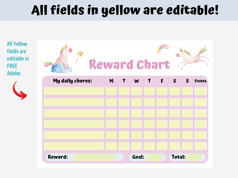 Editable Unicorn Reward Chart, Printable Dinosaur Reward Chart for Kids ...