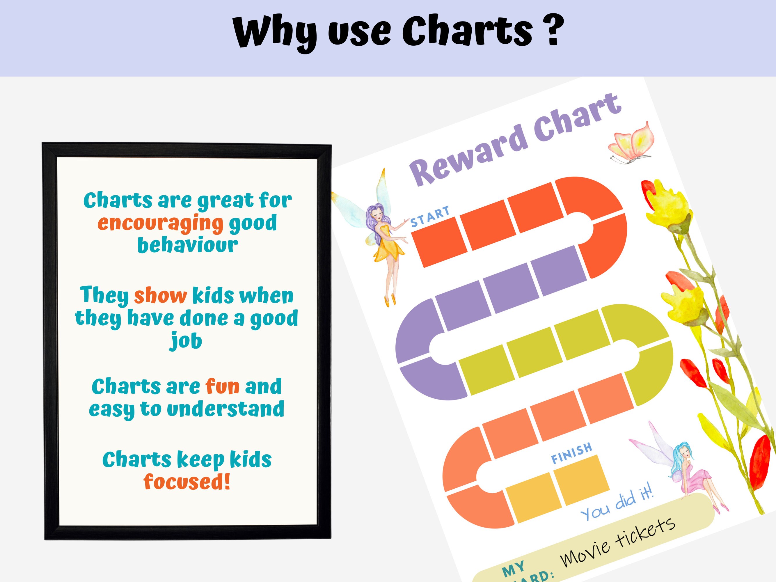 Reward Chart Bundle, Printable Fairy Behavior Chart, Editable Reward ...