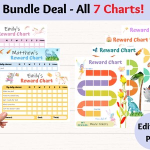 Reward Chart Bundle, Printable Fairy Behavior Chart, Editable Reward ...