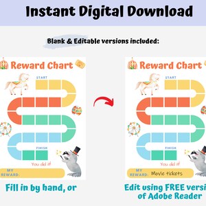 Reward Chart Bundle, Printable Fairy Behavior Chart, Editable Reward ...
