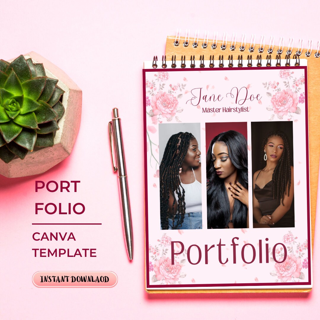 Hairstylist CV Resume Portfolio Template Edit Canva Template for ...