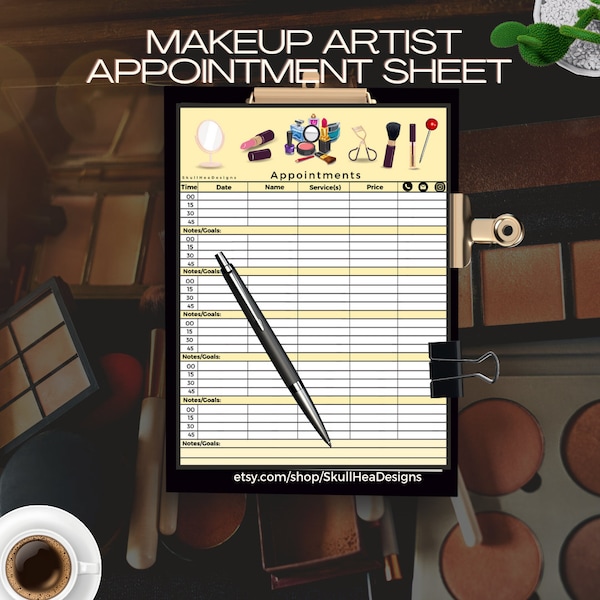 Salon Appointment Sheet Template - Etsy