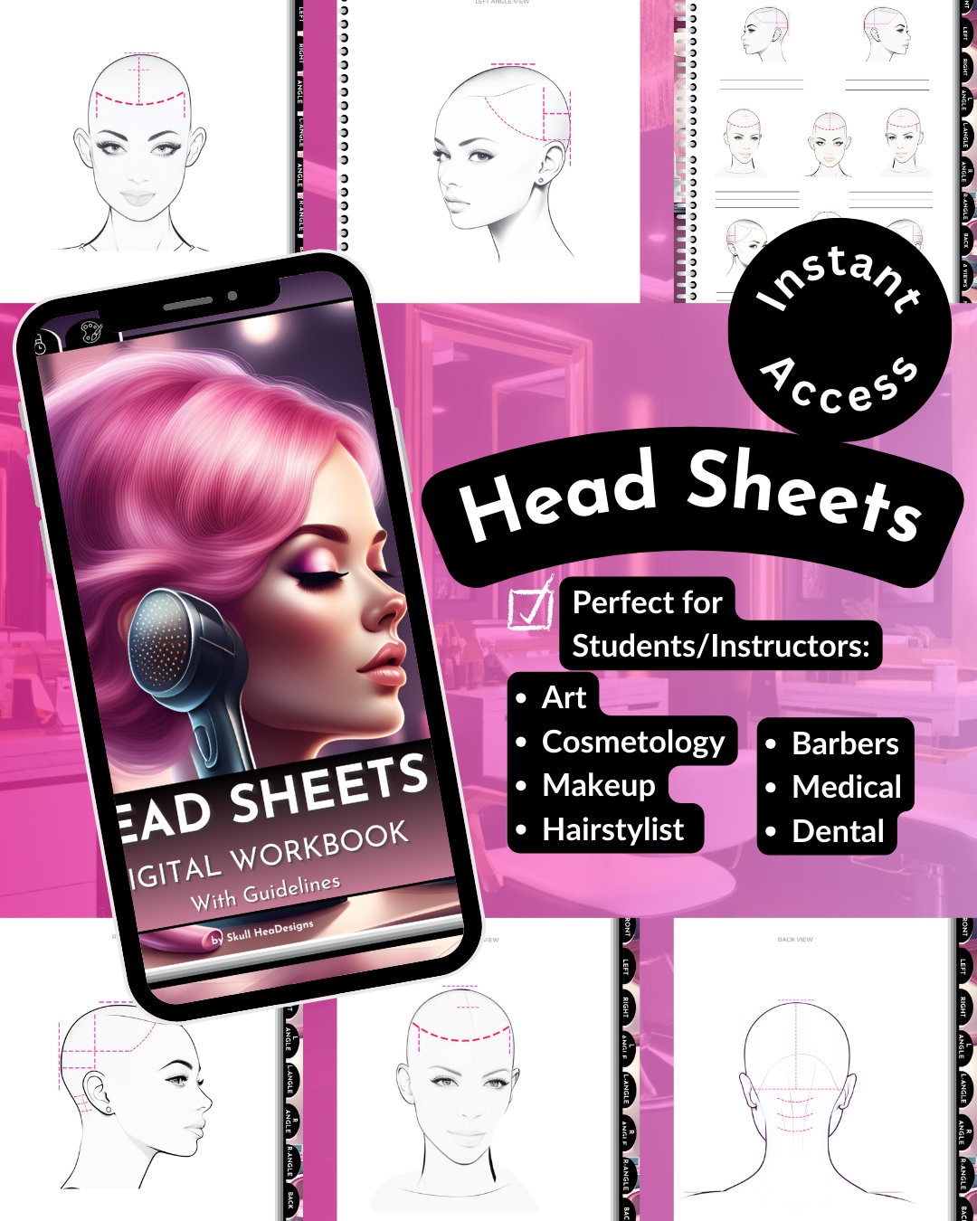 Head Sheets Template: Barber, Cosmetology & Makeup Planner (digital PDF ...