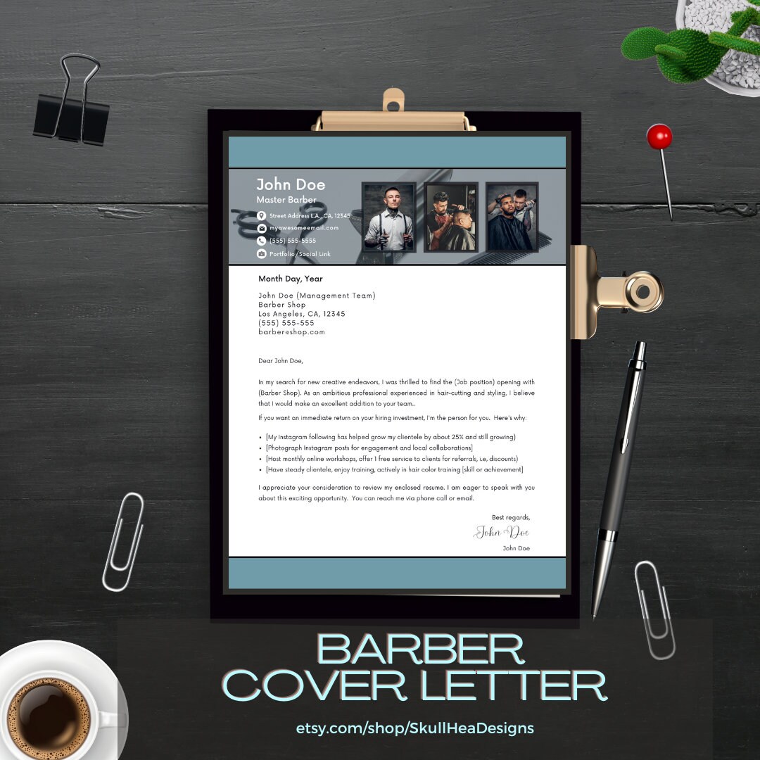 Barbershop Resume Template: Canva CV + Instagram Highlight Covers - Etsy