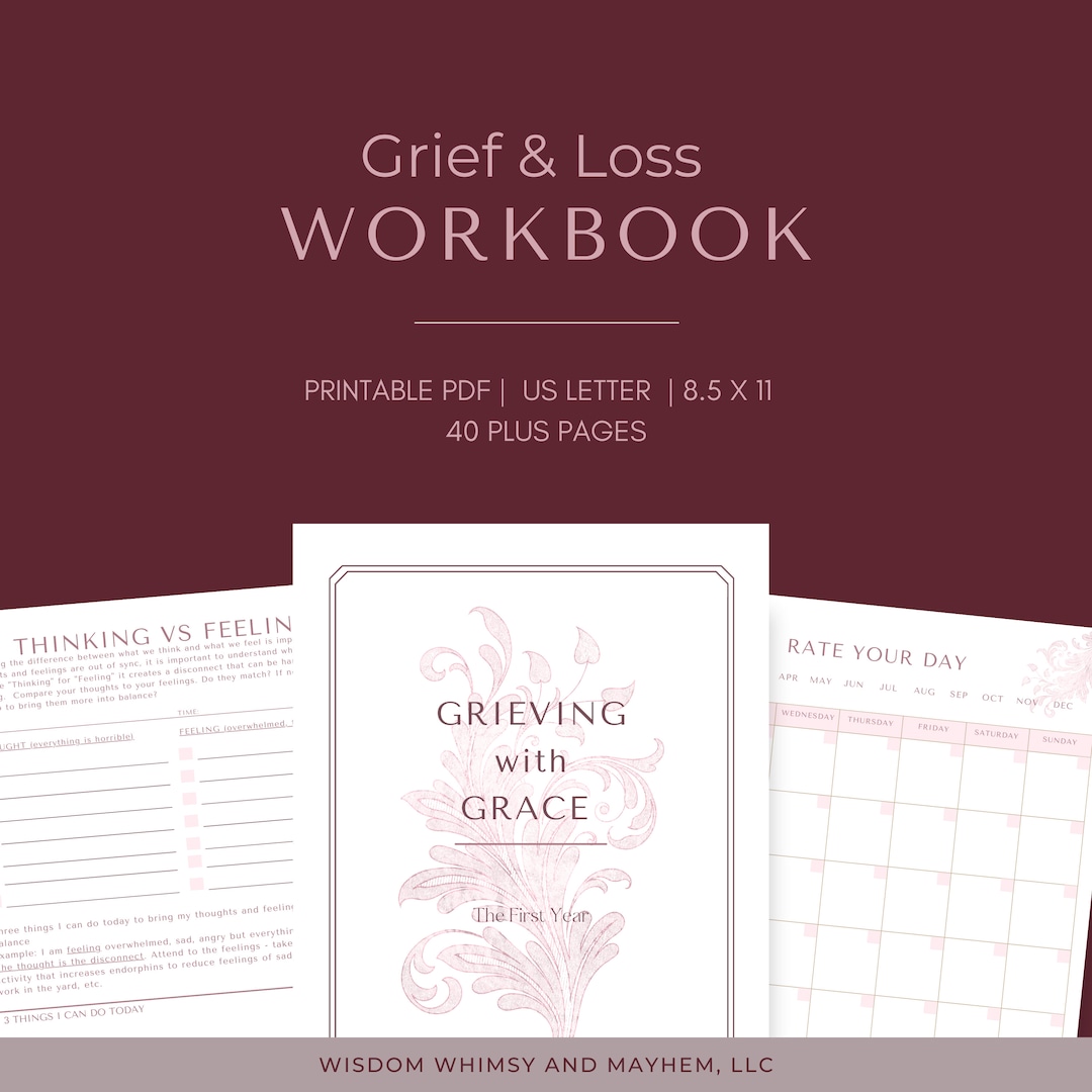 PRINTABLE Grief and Loss Workbook Printable Planner/workbook First Year ...