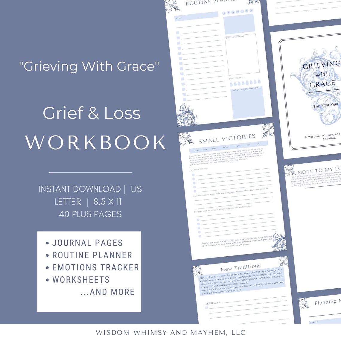PRINTABLE Grief and Loss Workbook Printable Planner/workbook First Year ...