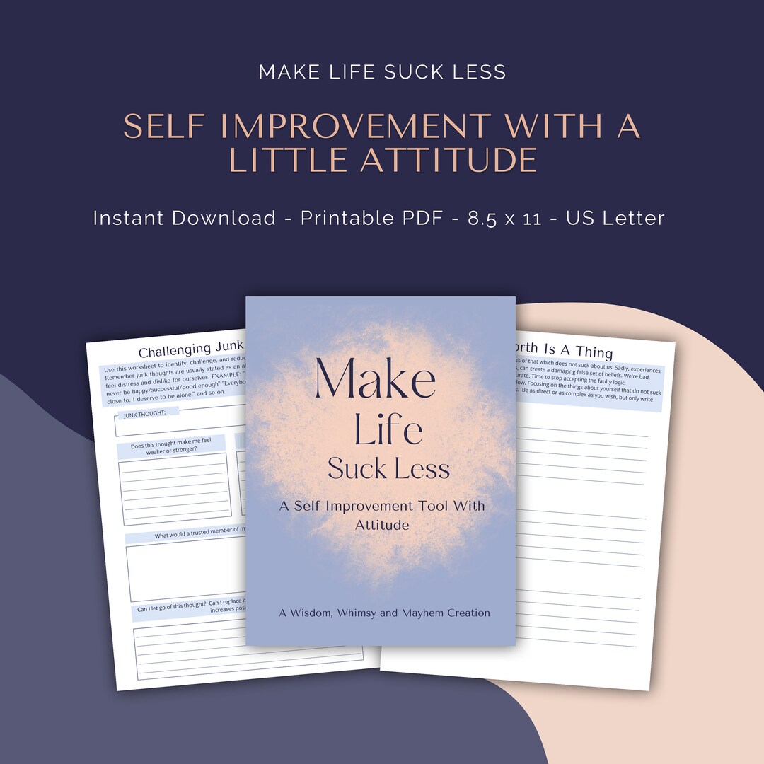 Make Life Suck Less Self Improvement Tool With Attitude Instant ...
