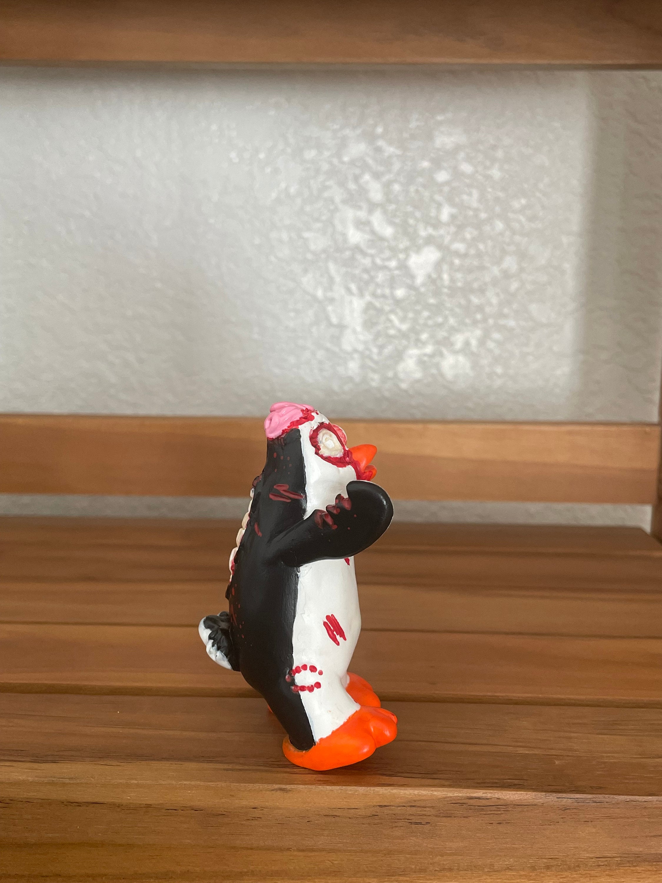 Chill and Thrill: Halloween Zombie Penguin Figurine Art Toy A Spooky ...